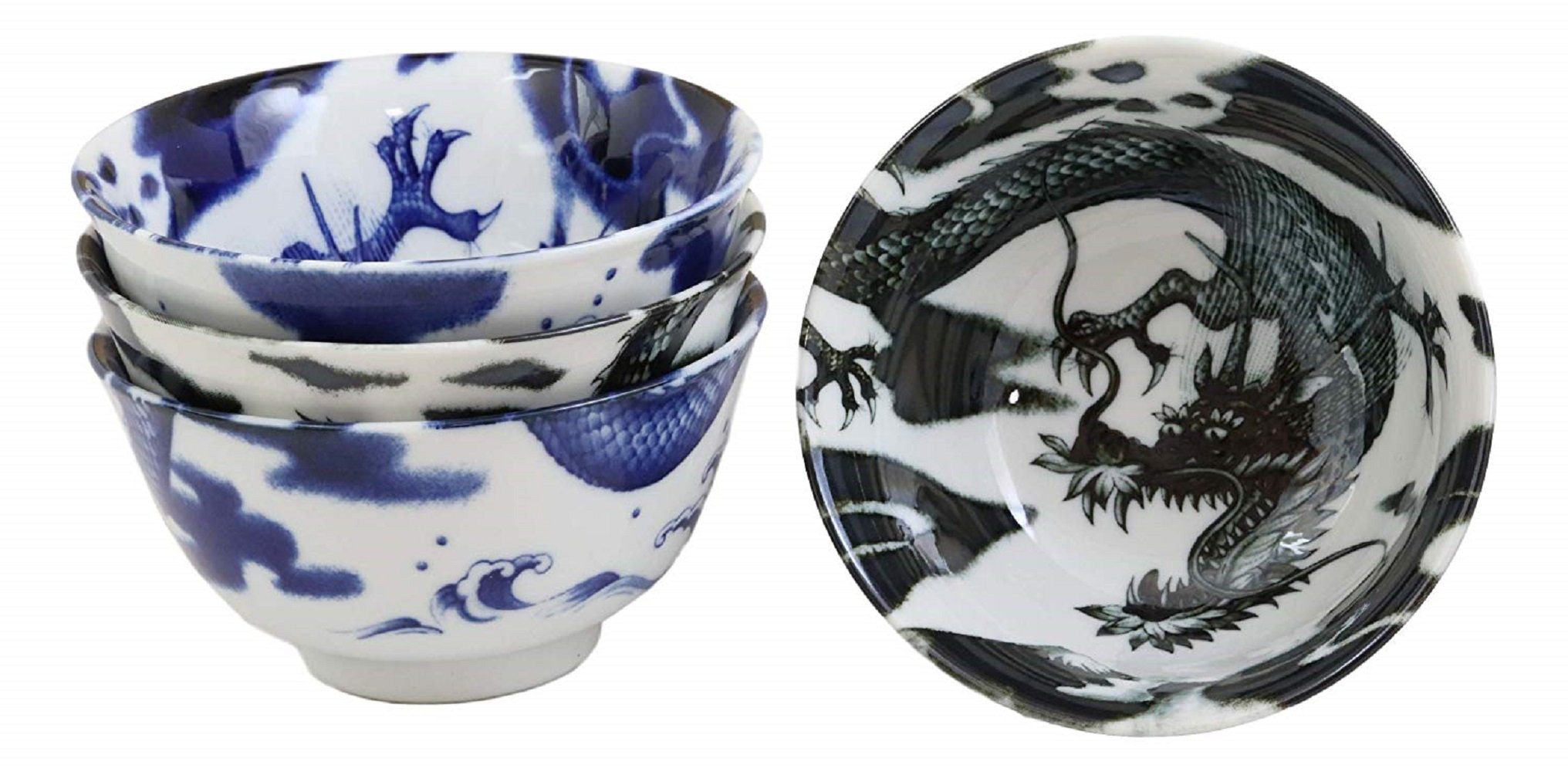 World Menagerie Naved 14 oz. Chinese Longwei Dragons Soup Bowl ...