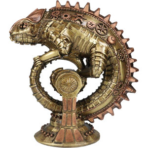 Trinx Steampunk Cyborg Iguana Lizard With Painted Clockwork Gears Nuts ...