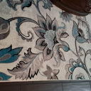 Laurel Foundry Modern Farmhouse Floral Area Rug in Ivory/Blue & Reviews ...