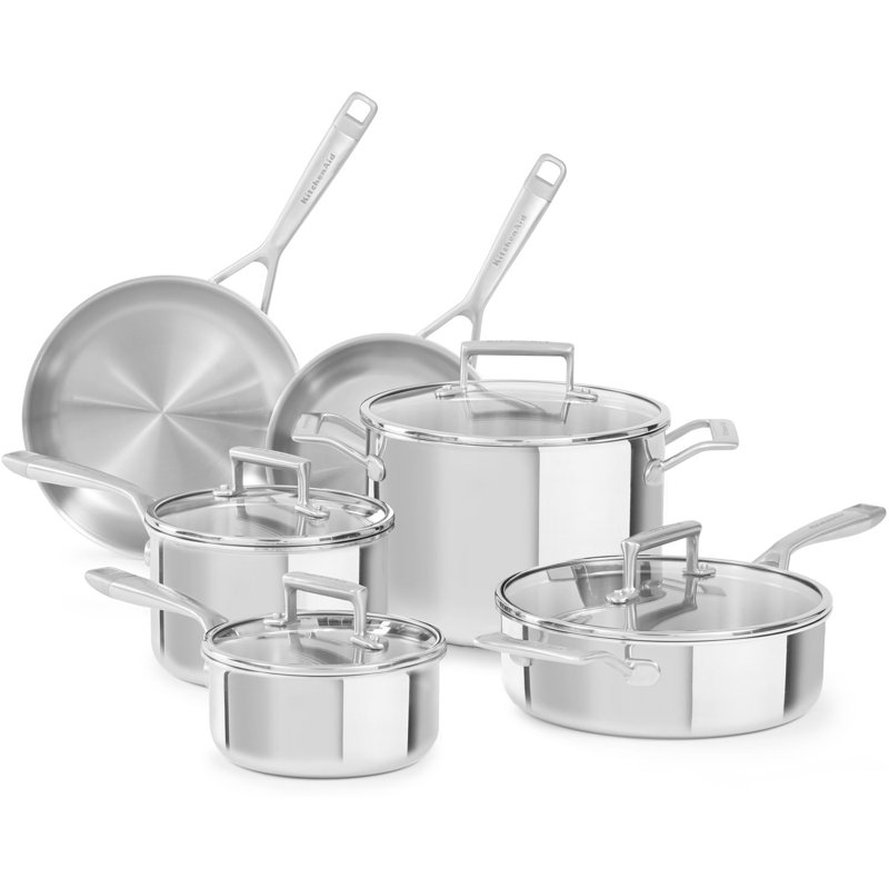 KitchenAid 10-Piece Aluminum Non-Stick Cookware Set & Reviews | Wayfair