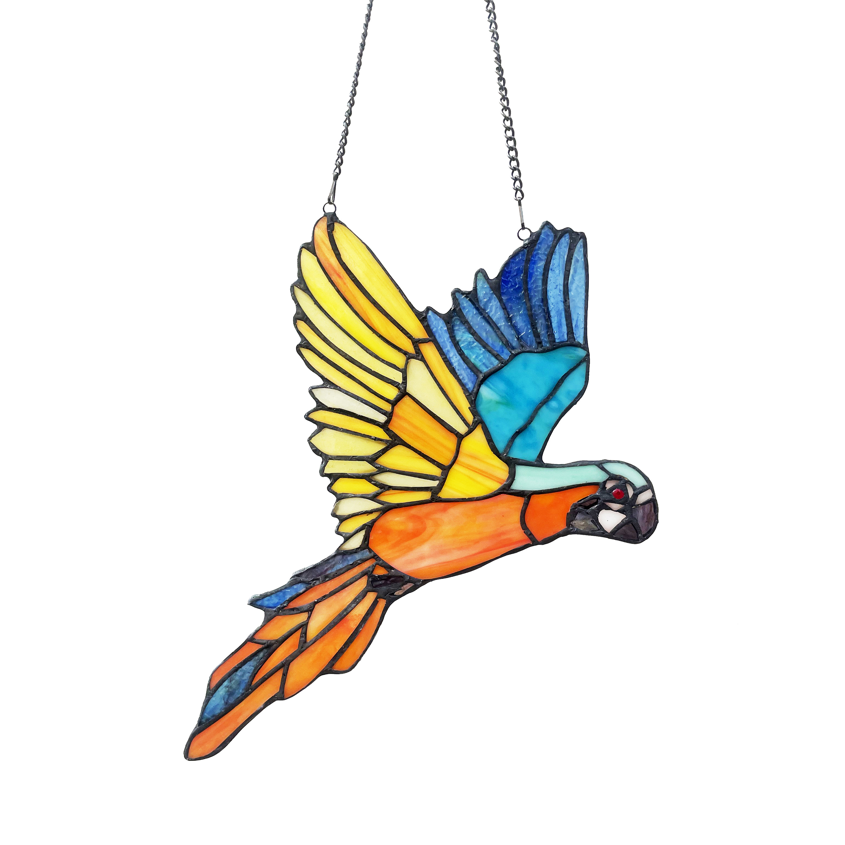 Bay Isle Home Macaw Stained Glass Window Panel | Wayfair