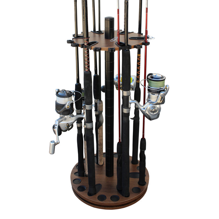 Arlmont & Co. Walnut 24 Round Rotating Rod Rack - Steel Post & Reviews ...