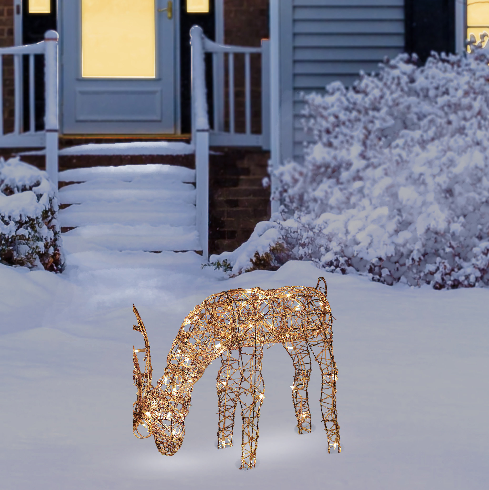 Charlton Home® Herne Outdoor/Indoor Christmas Grazing Reindeer Lighted ...