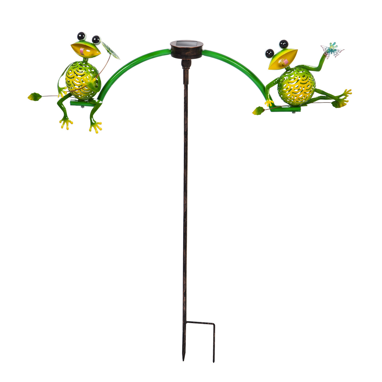 Rosalind Wheeler Frog Chasing Light Solar Balancer Garden Stake | Wayfair