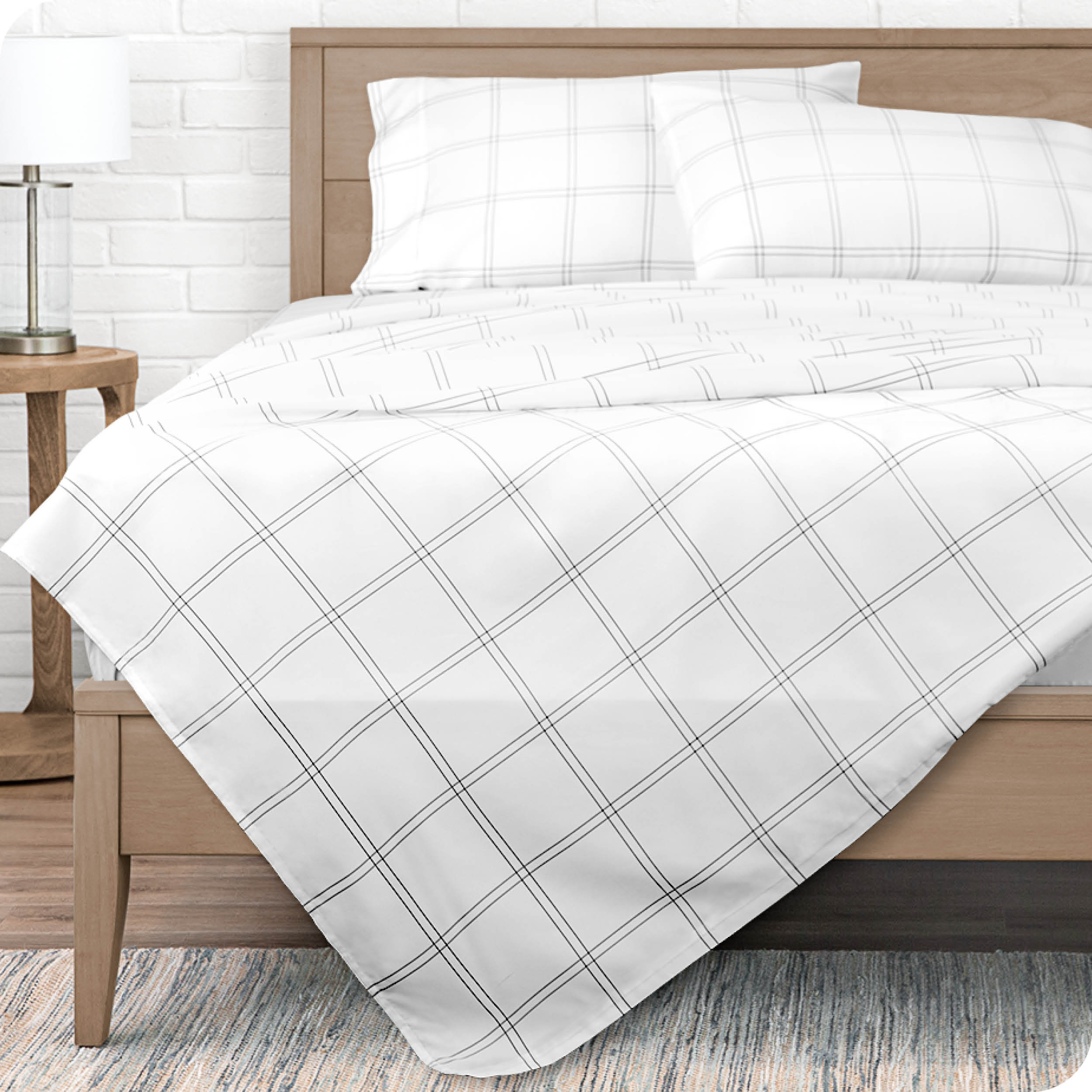 Bare Home Plaid Microfiber Flat Sheet | Wayfair