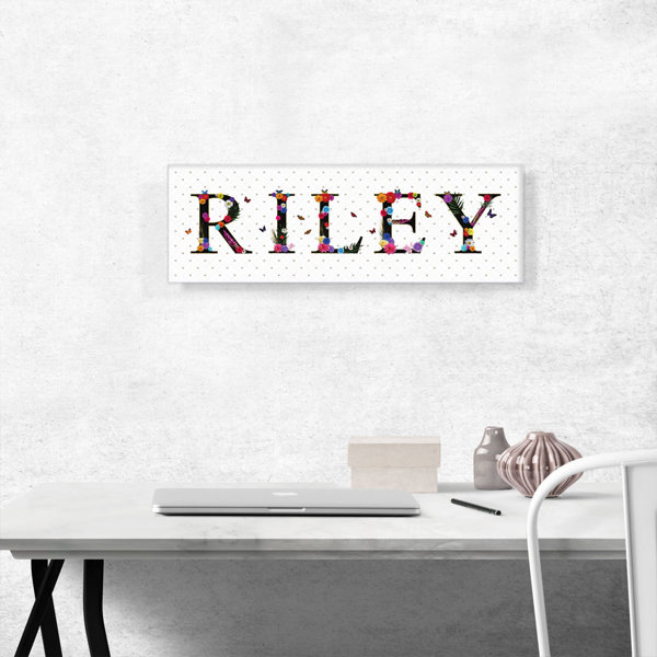 ARTCANVAS RILEY Girls Name - Wrapped Canvas Panoramic Textual Art | Wayfair