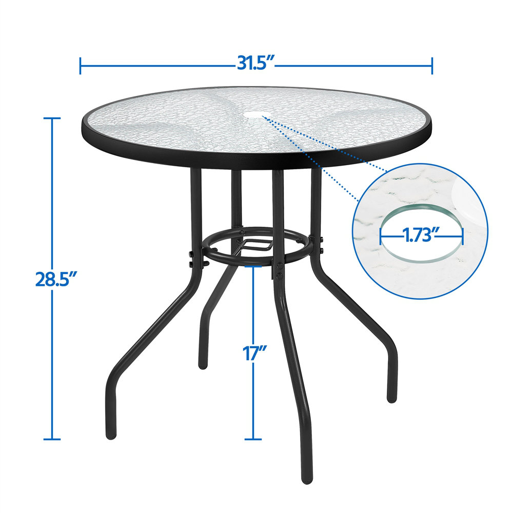 Latitude Run® Glass Bistro Table & Reviews | Wayfair