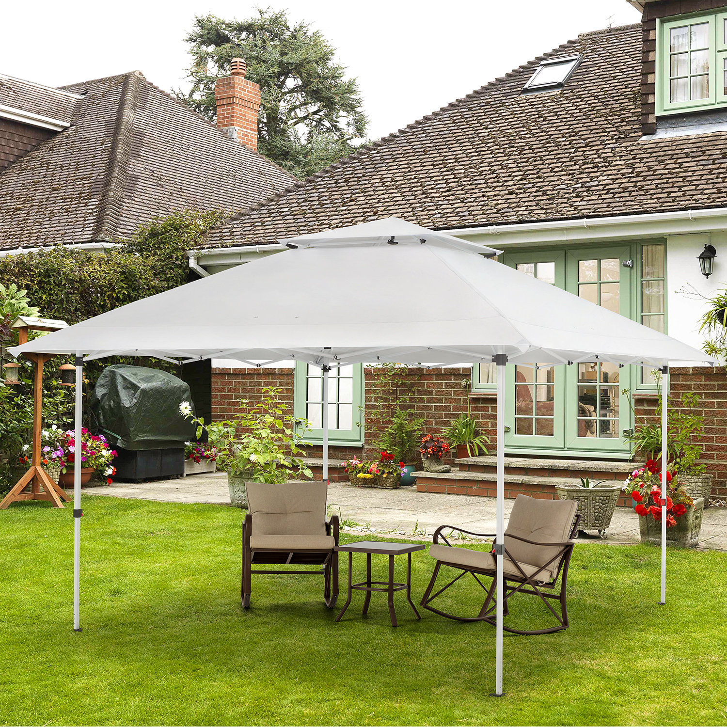 AVAWING 12 Ft. W x 12 Ft. D Metal Pop-Up Party Tent | Wayfair