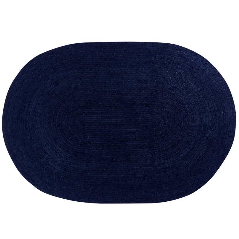 Latitude Run® Handwoven Jute Navy Area Rug & Reviews | Wayfair