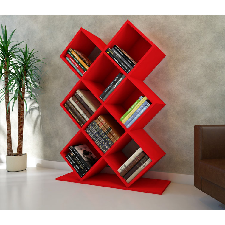 East Urban Home 50.79'' H x 35.43'' W Geometric Bookcase | Wayfair