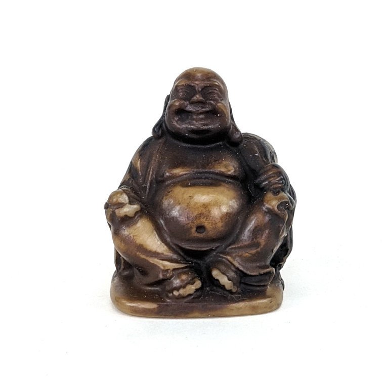 Bungalow Rose Resin Sitting Hotai with Bag Figurine | Wayfair