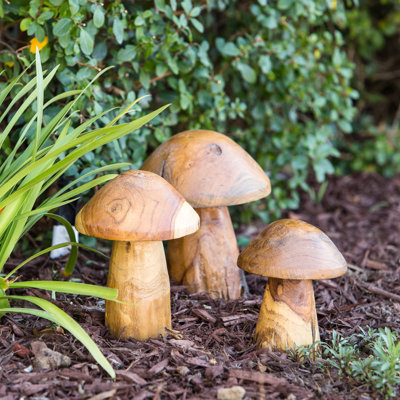 August Grove® Chu Teak Root Mushroom Set Of 3 & Reviews | Wayfair