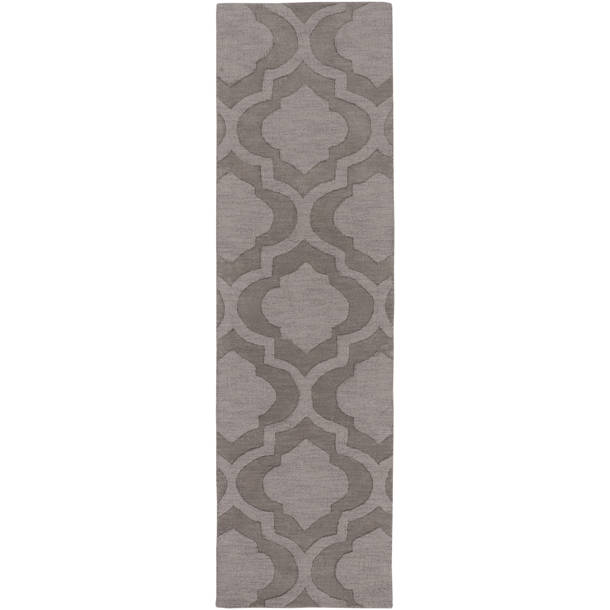 Wrought Studio Zora Handmade Hand Loomed Wool Taupe/Lavender Rug ...