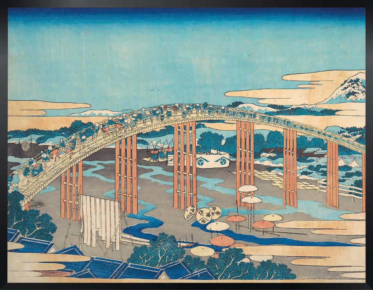 Vault W Artwork Japanese Bridge by Katsushika Hokusai - Picture Frame ...