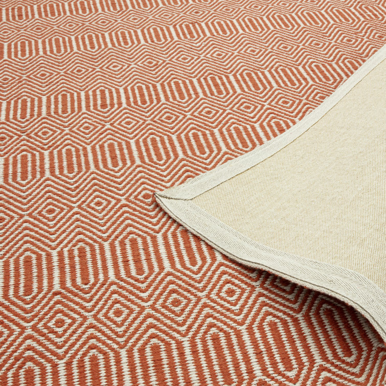Wade Logan Mosig Handwoven Cotton/Wool Orange/White Rug & Reviews ...