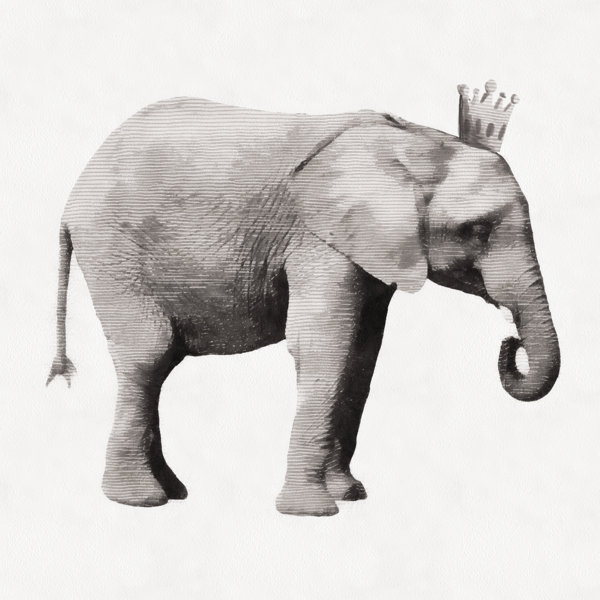 Maturi Greyscale Elephant King | Wayfair.co.uk
