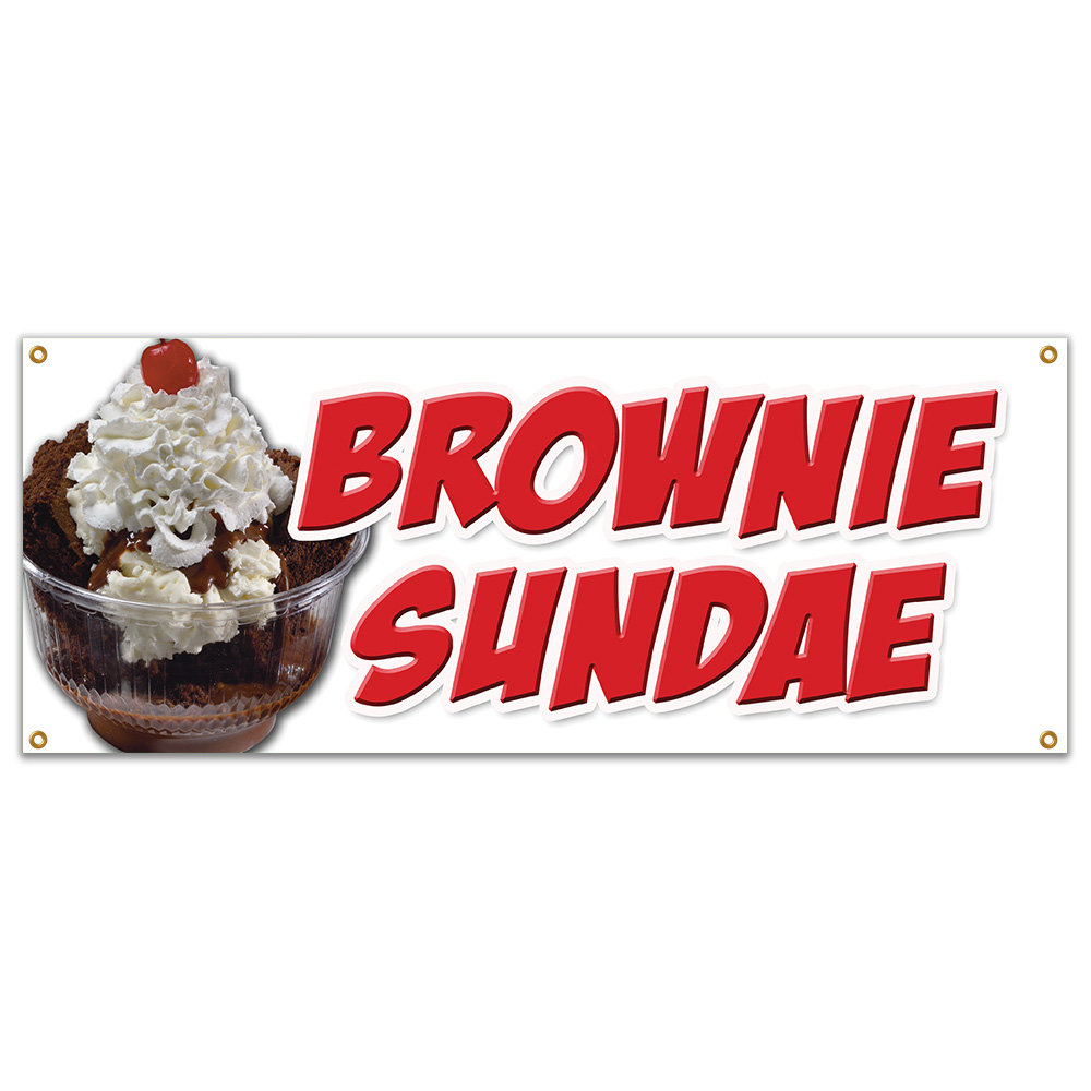 SignMission Brownie Sundae Banner Sign | Wayfair