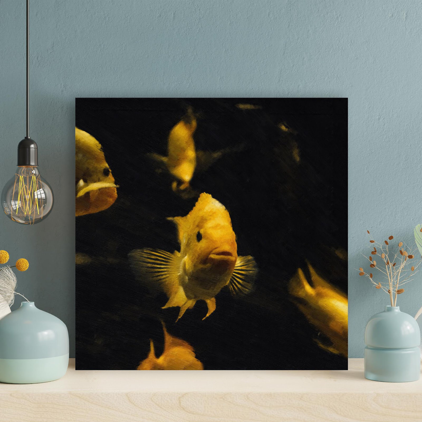 Rosecliff Heights Yellow And White Fish In Water 12 - Wrapped Canvas ...