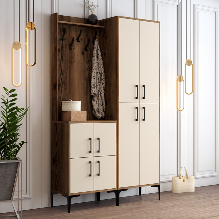 East Urban Home 47.24'' Wide Hall Tree with Shoe Storage | Wayfair