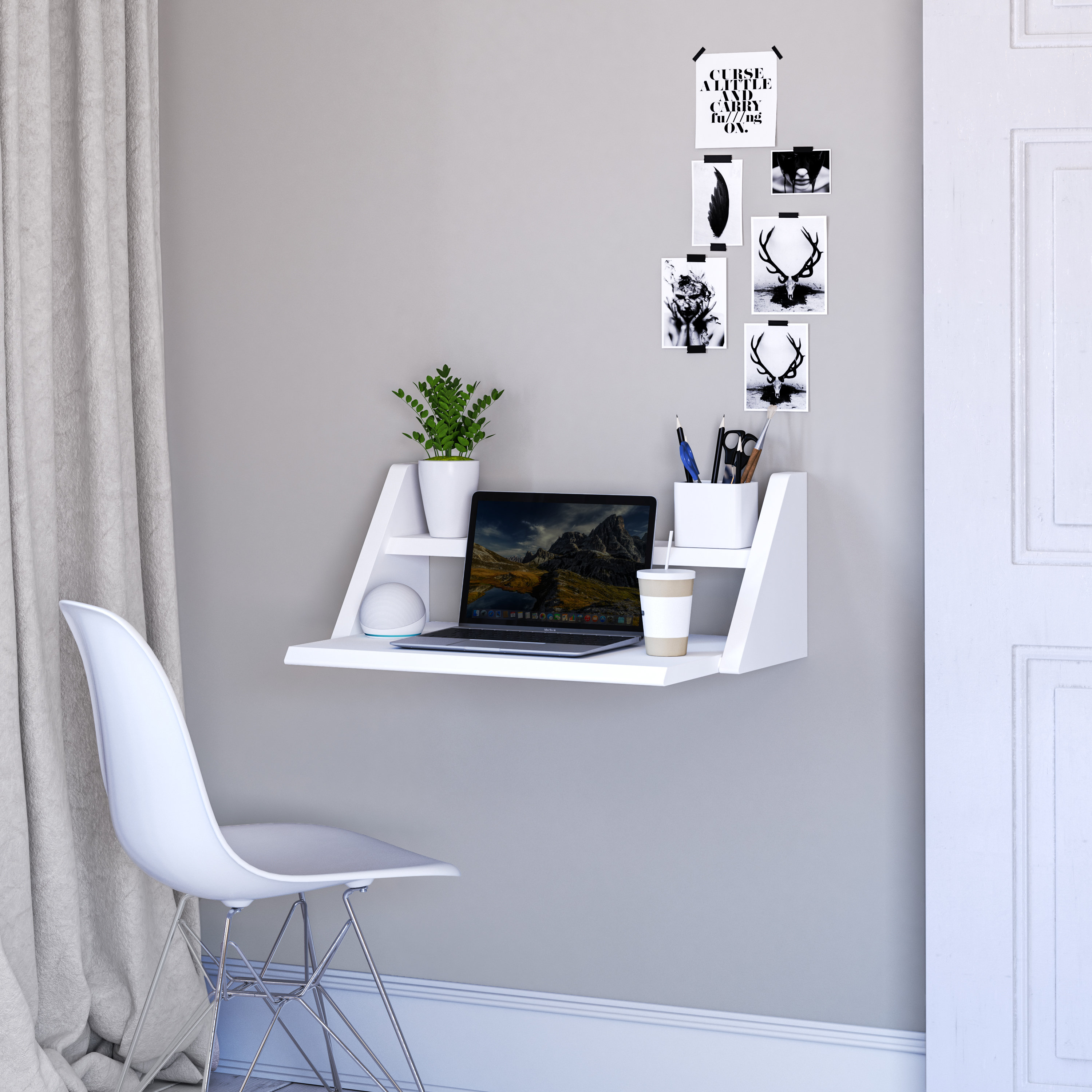 Latitude Run® Vinicius Reversible Floating Desk | Wayfair