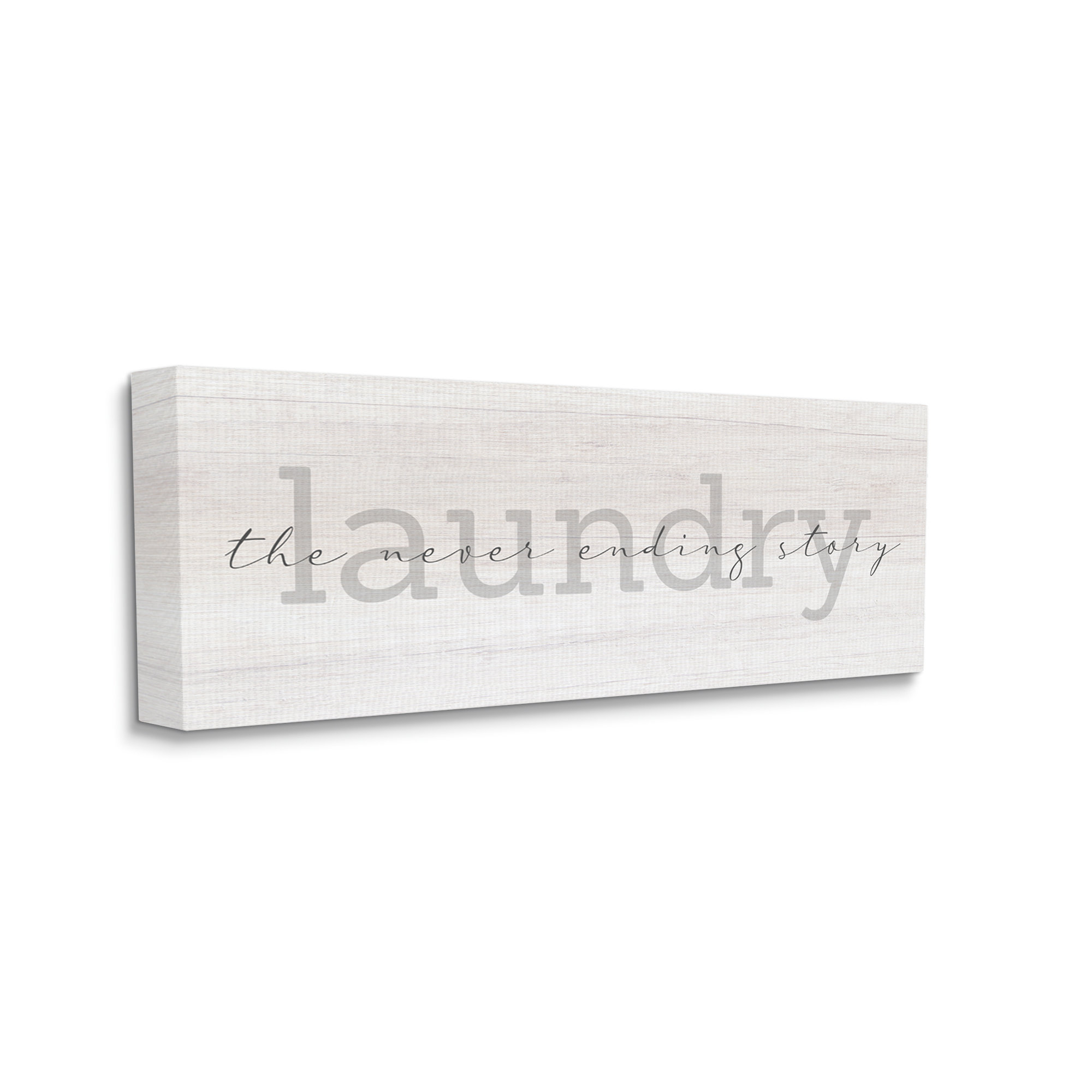 Stupell Industries Laundry Never Ending Story Cursive Sign by - Wrapped ...