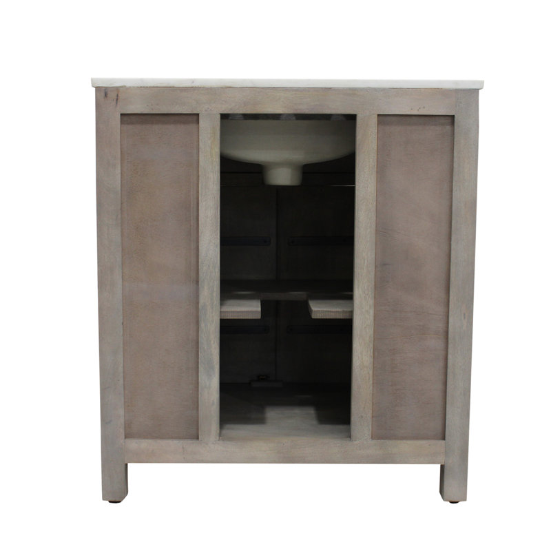 Gracie Oaks Bert 30'' Free-standing Single Bathroom Vanity with Ceramic ...
