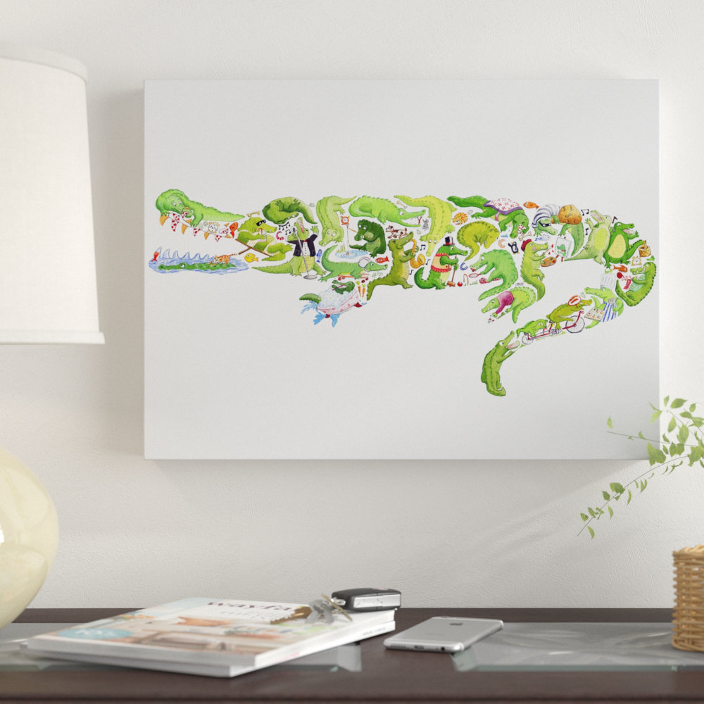 The Holiday Aisle® Crocodile Collage by Louise Tate - Graphic Art on ...