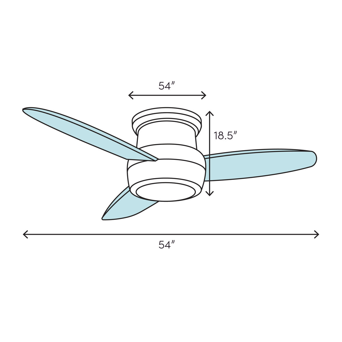 Fanimation 54'' Zonix 3 - Blade LED Propeller Ceiling Fan with Wall ...