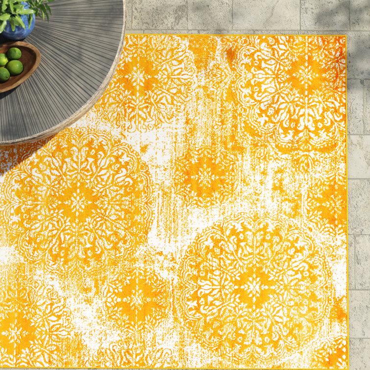 Mistana™ Brandt Floral Area Rug in Yellow & Reviews | Wayfair