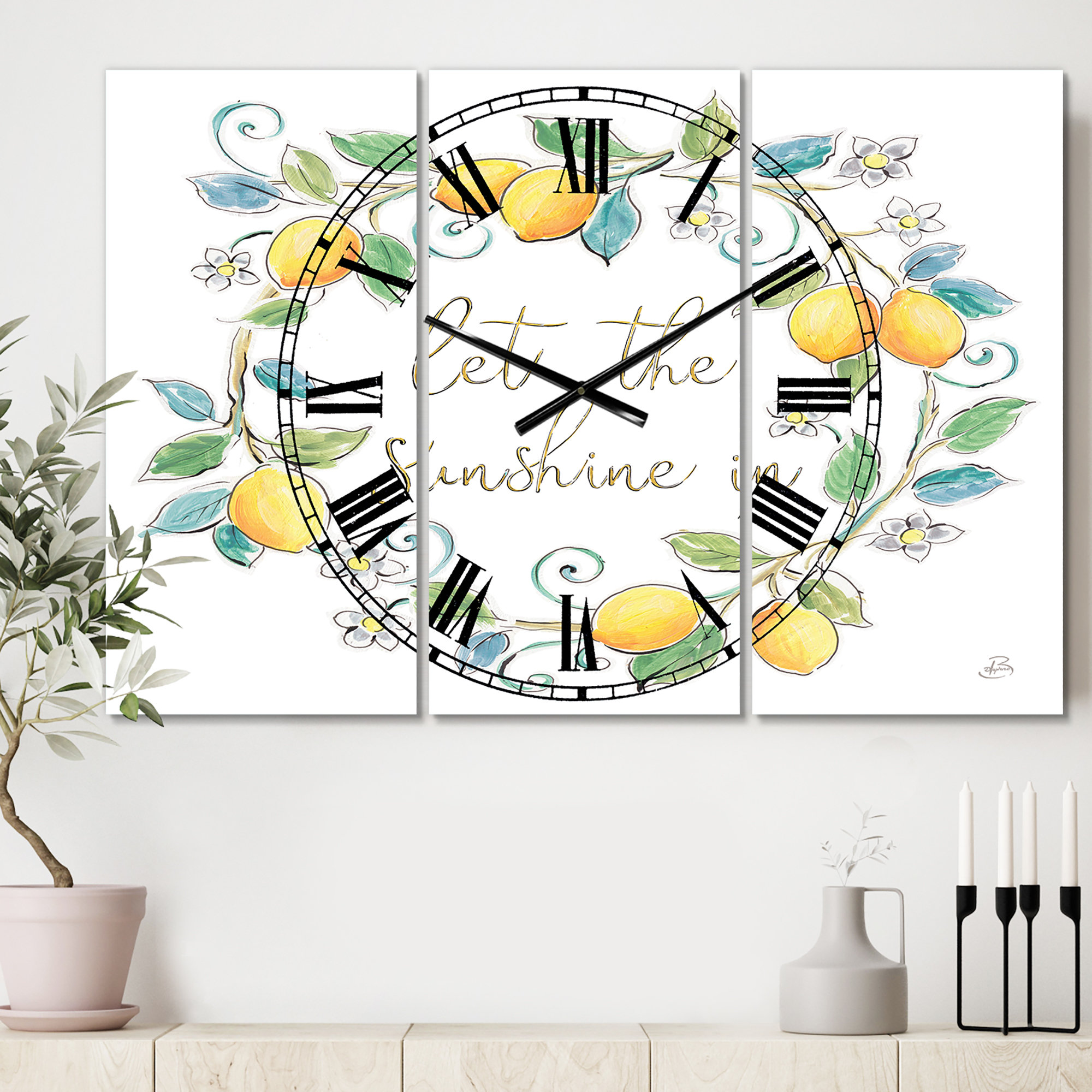 East Urban Home Mediterranean Breeze XII - Mid-Century wall clock | Wayfair