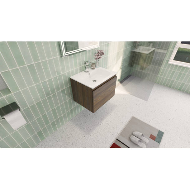 Orren Ellis Atwell 21.62'' Wall Mounted Single Bathroom Vanity with ...