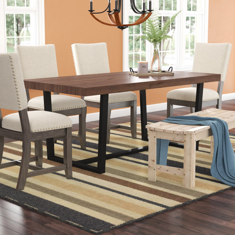 Union Rustic Amarapal Pine Solid Wood Trestle Dining Table & Reviews ...