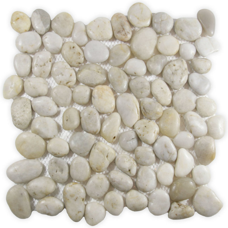 CNKTile Aras Random Sized Natural Stone Mosaic Tile in White | Wayfair.ca