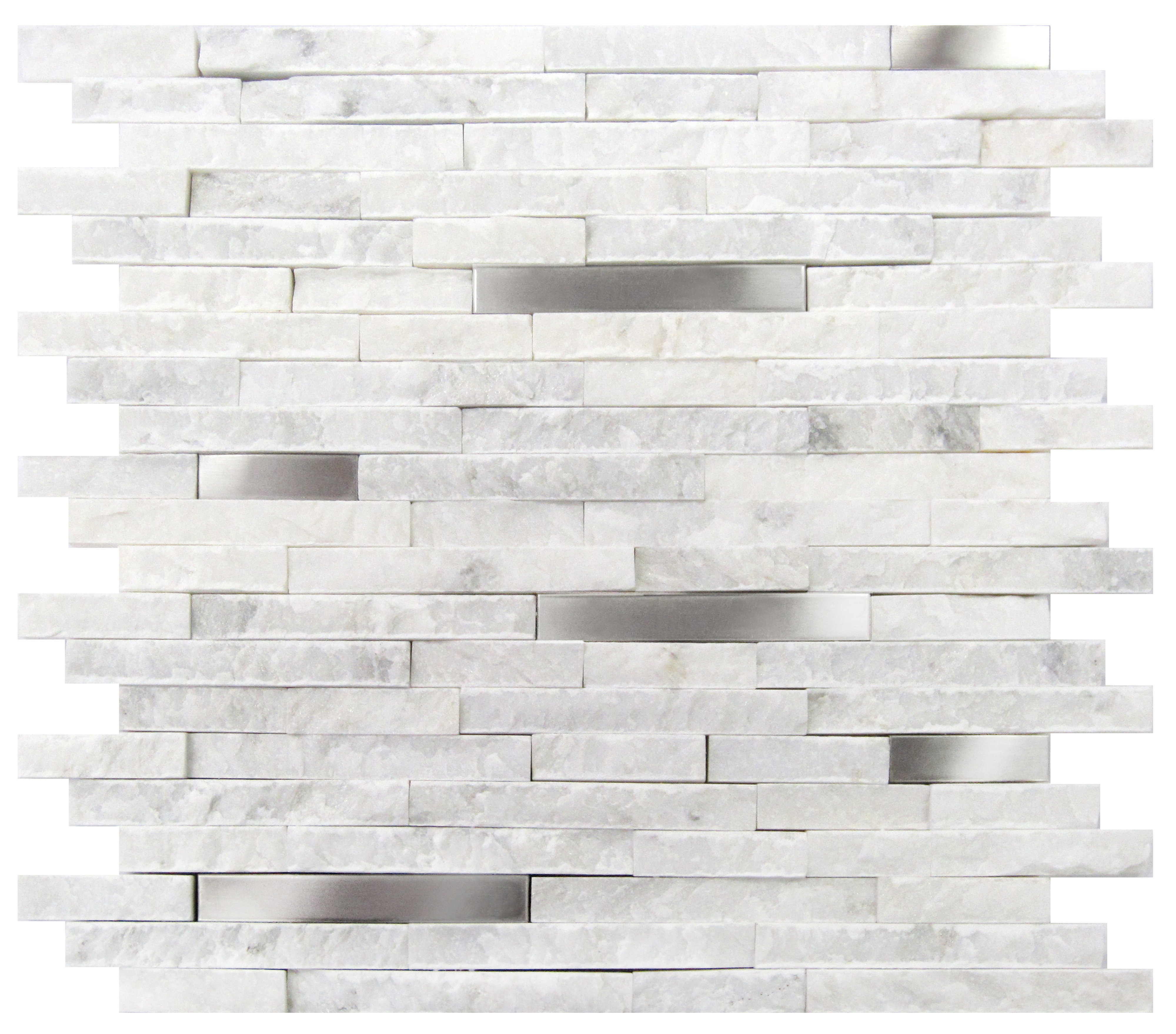 Bloom Stone 0.6" x 3" Marble Stacked Stone Mosaic Wall & Floor Tile ...