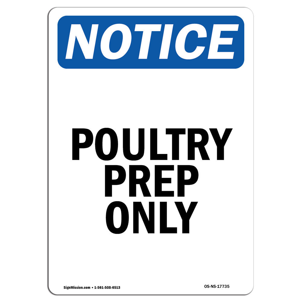 SignMission Poultry Prep Only Sign | Wayfair