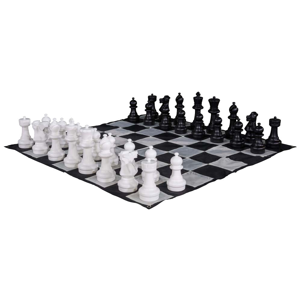 MegaChess 12" Giant Plastic Chess Set with a Quick Fold Nylon Board ...