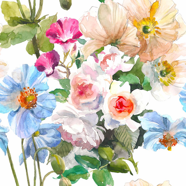 Red Barrel Studio® Peel & Stick Floral Wallpaper | Wayfair