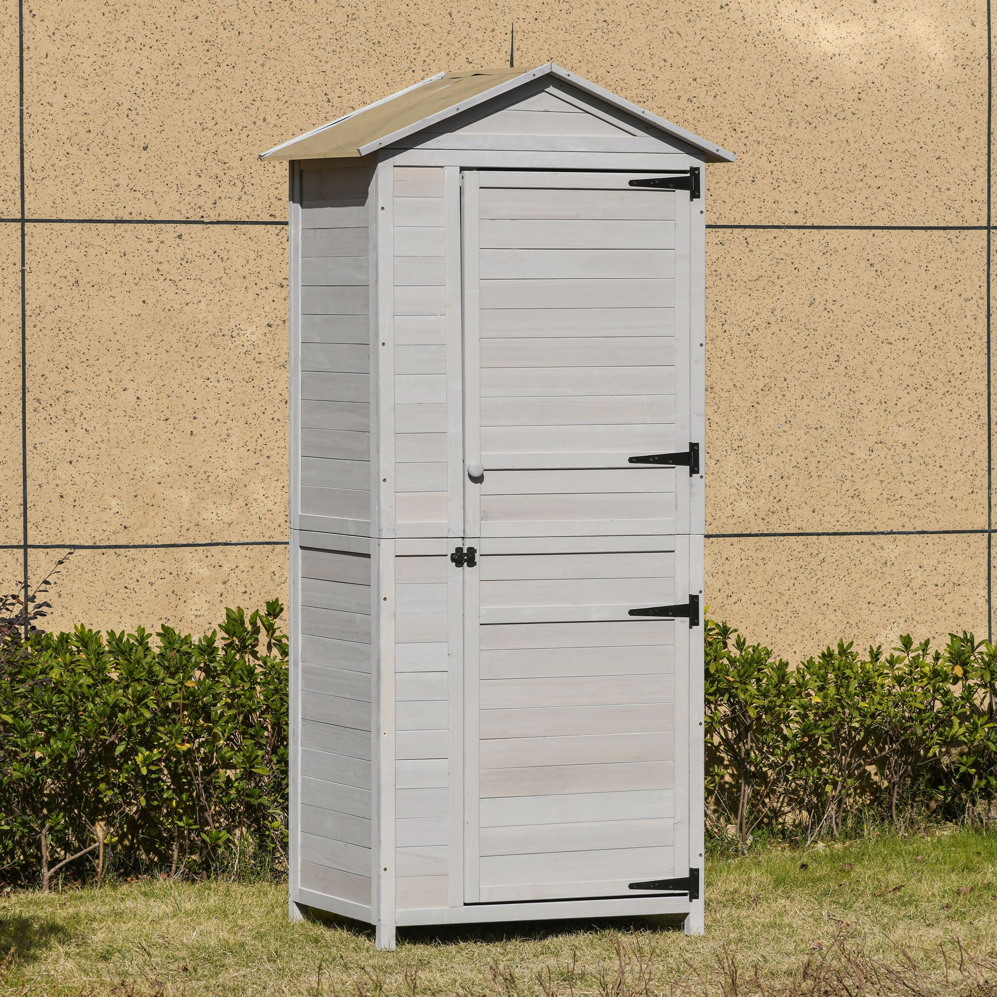 Outsunny Garden Outdoor 3 ft. W x 2 ft. D Solid Wood Storage Shed ...