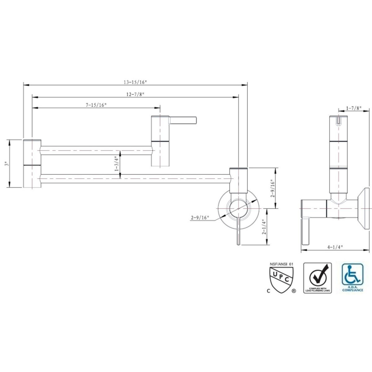 Ultra Faucets Euro Pot Filler & Reviews | Wayfair