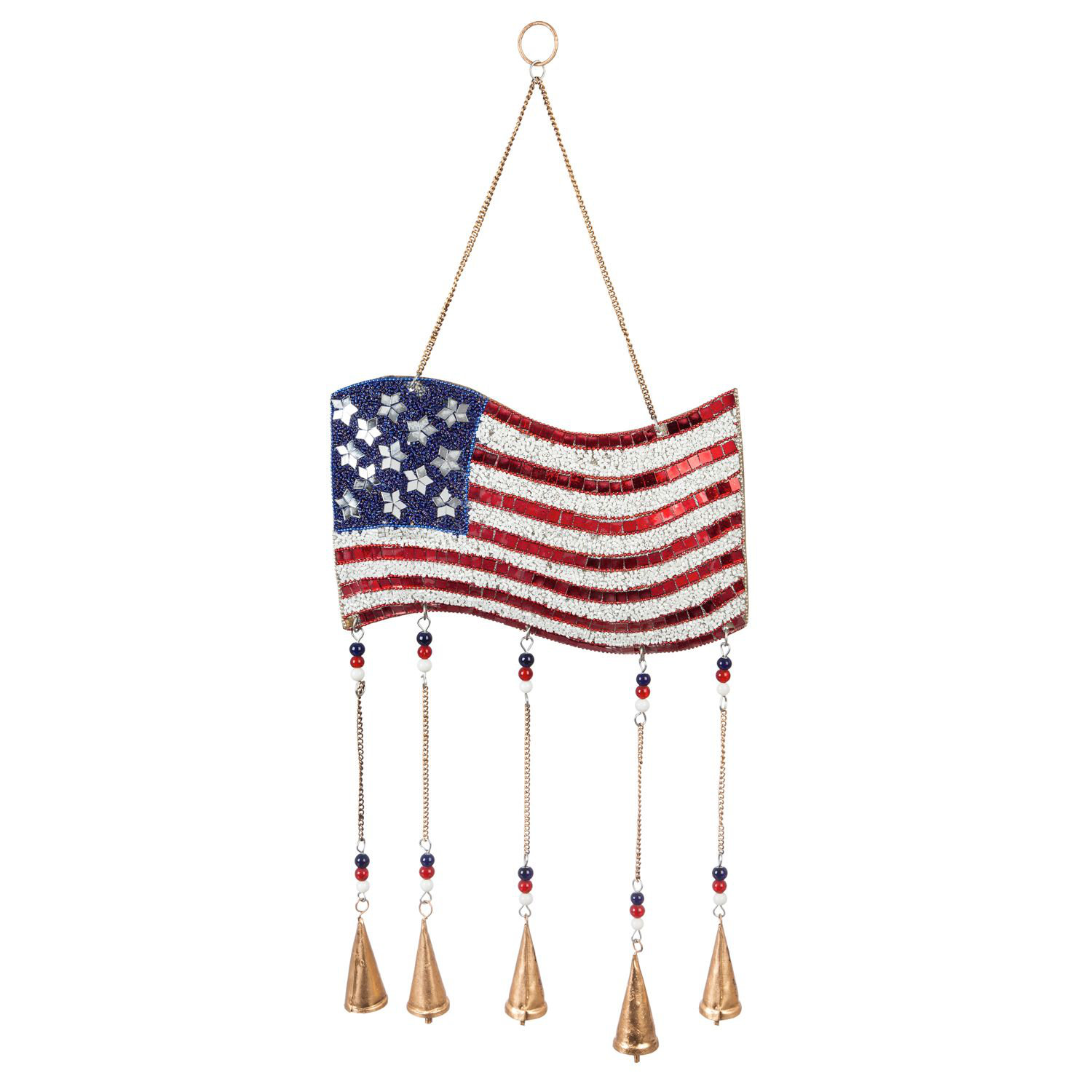 Trinx Nielson American Flag Wind Chime | Wayfair