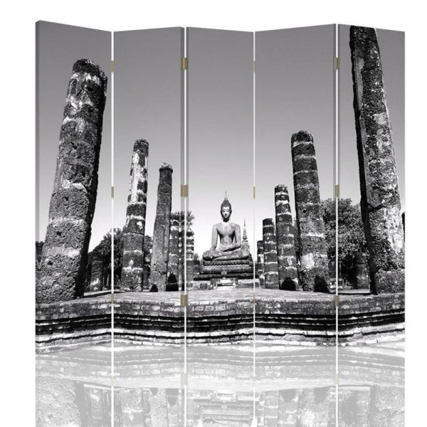 Brayden Studio Leclerc 180Cm W x 150Cm H 5 - Panel Folding Room Divider ...