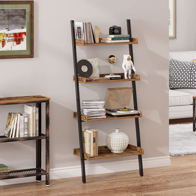 17 Stories 25.2'' W Steel Ladder Bookcase | Wayfair