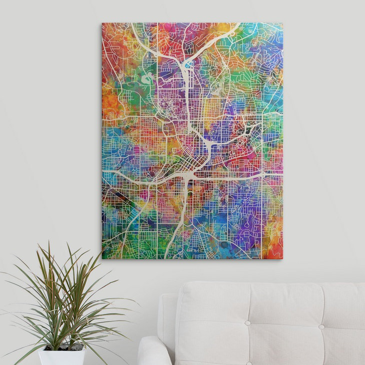 17 Stories Atlanta Georgia City Map by Michael Tompsett - Graphic Art ...