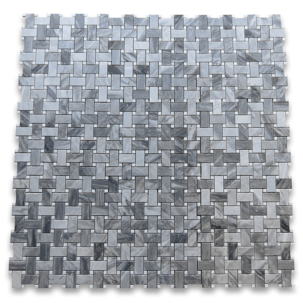 Marble Online Bardiglio 12" x 12" Marble Pinwheel Mosaic Wall & Floor ...