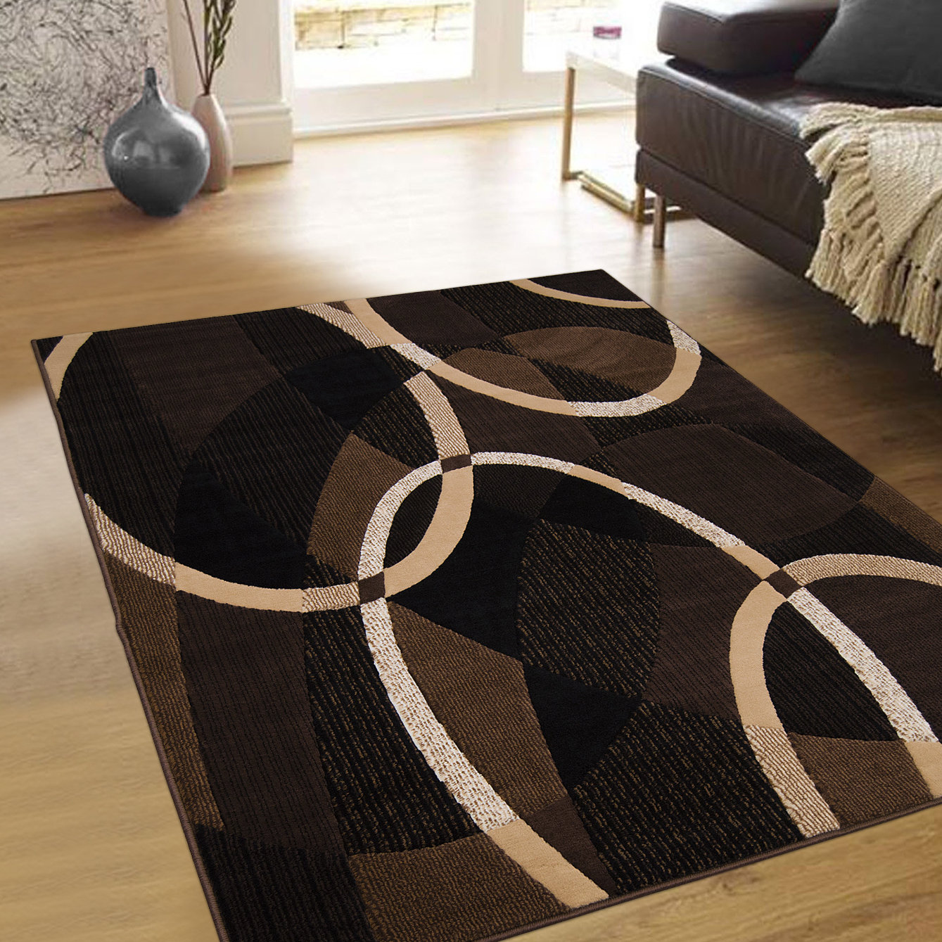 AllStar Rugs Abstract Area Rug in Brown & Reviews | Wayfair