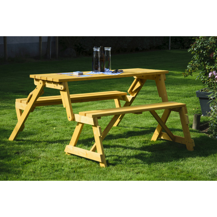 Dakota Fields Anduela Picnic Wooden Convertible Bench | Wayfair.co.uk