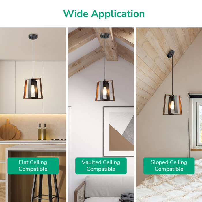 17 Stories Light Lantern Kitchen Geometric Linear Pendant | Wayfair