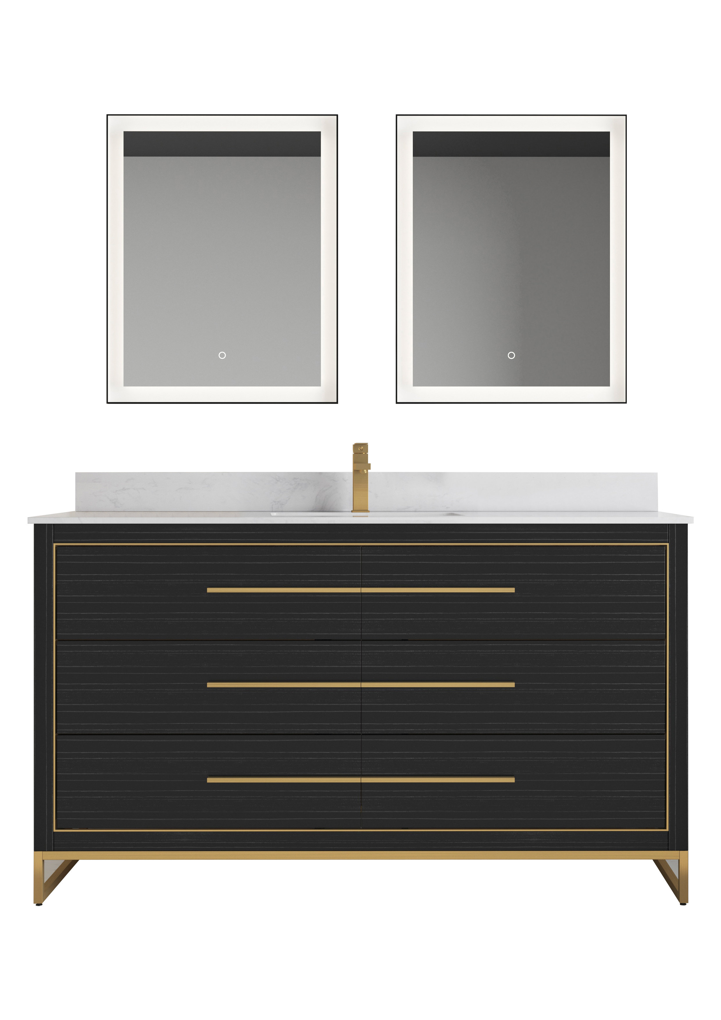 Everly Quinn Caron 60" Single Bathroom Vanity Set | Wayfair