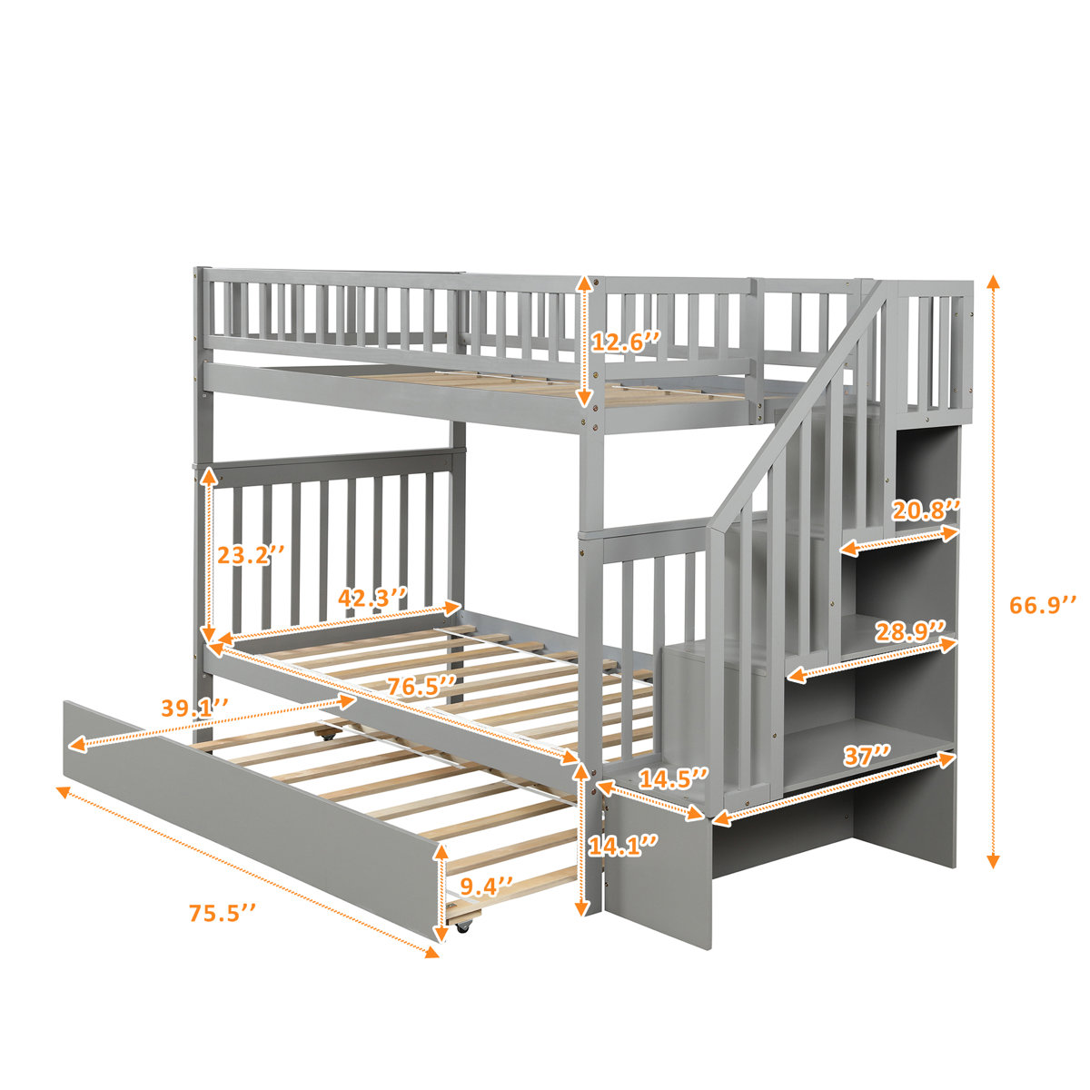 Isabelle & Max™ Polebridge Twin Over Twin Solid Wood Standard Bunk Bed ...