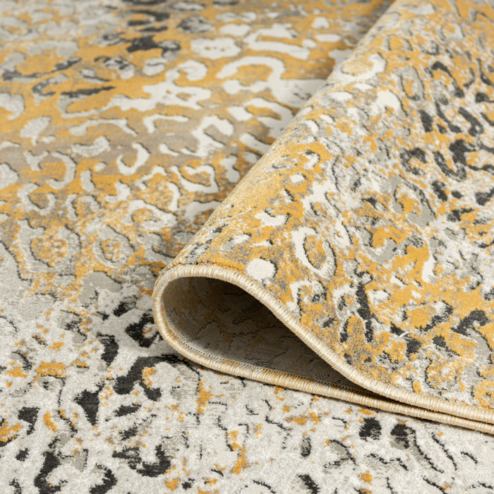 N Natori Performance Gold/Gray Rug | Wayfair